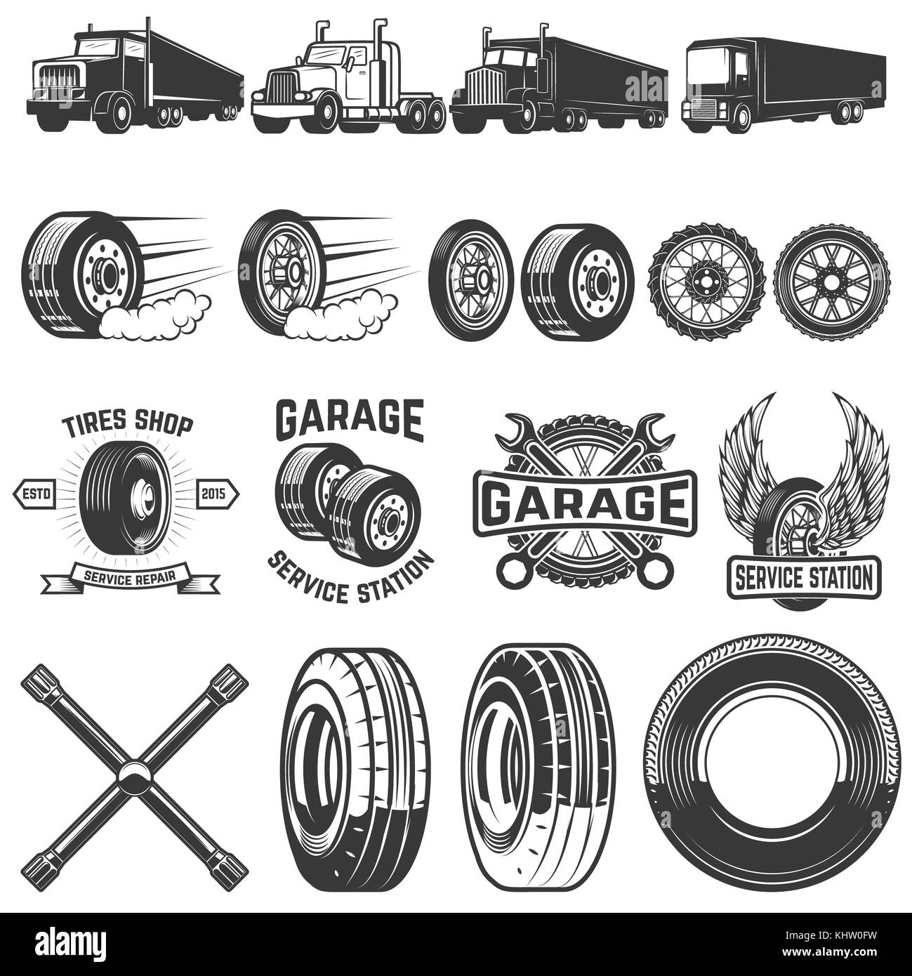 Tire service logo hi-res stock photography and images - Alamy