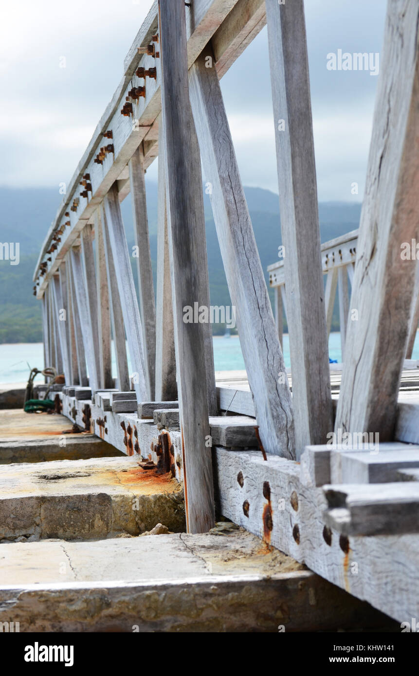 Wooden Jetty Dock Mystery Island South Pacific Stock Photo - Alamy