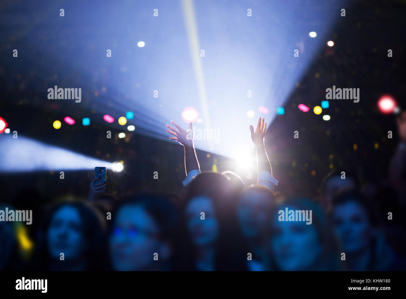 crowd having fun at concert - blurred image Stock Photo - Alamy