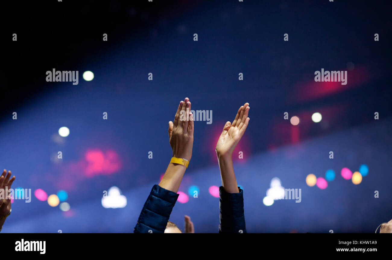 Club dj raised arms hi-res stock photography and images - Alamy