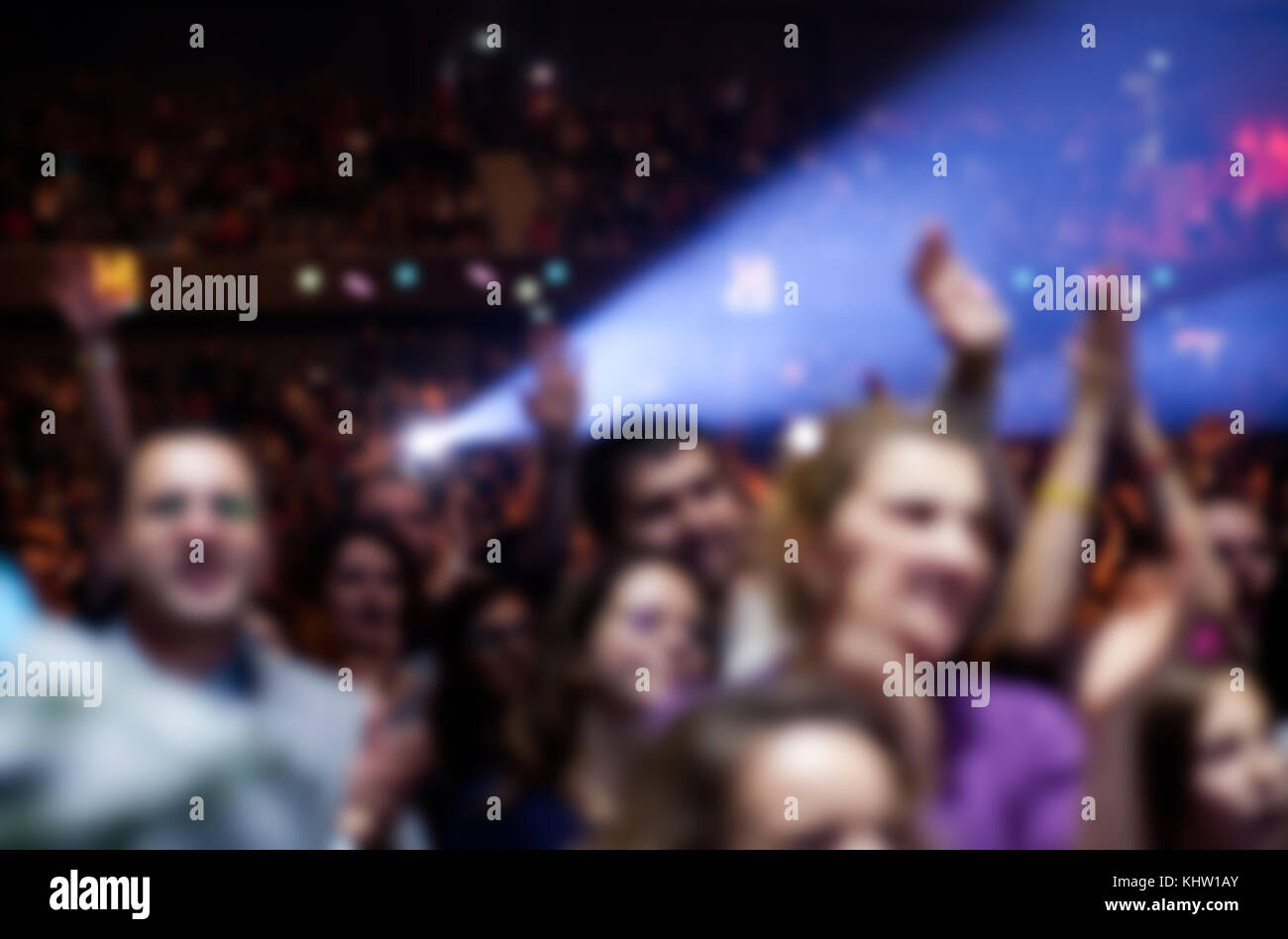 crowd having fun at concert - blurred image Stock Photo - Alamy