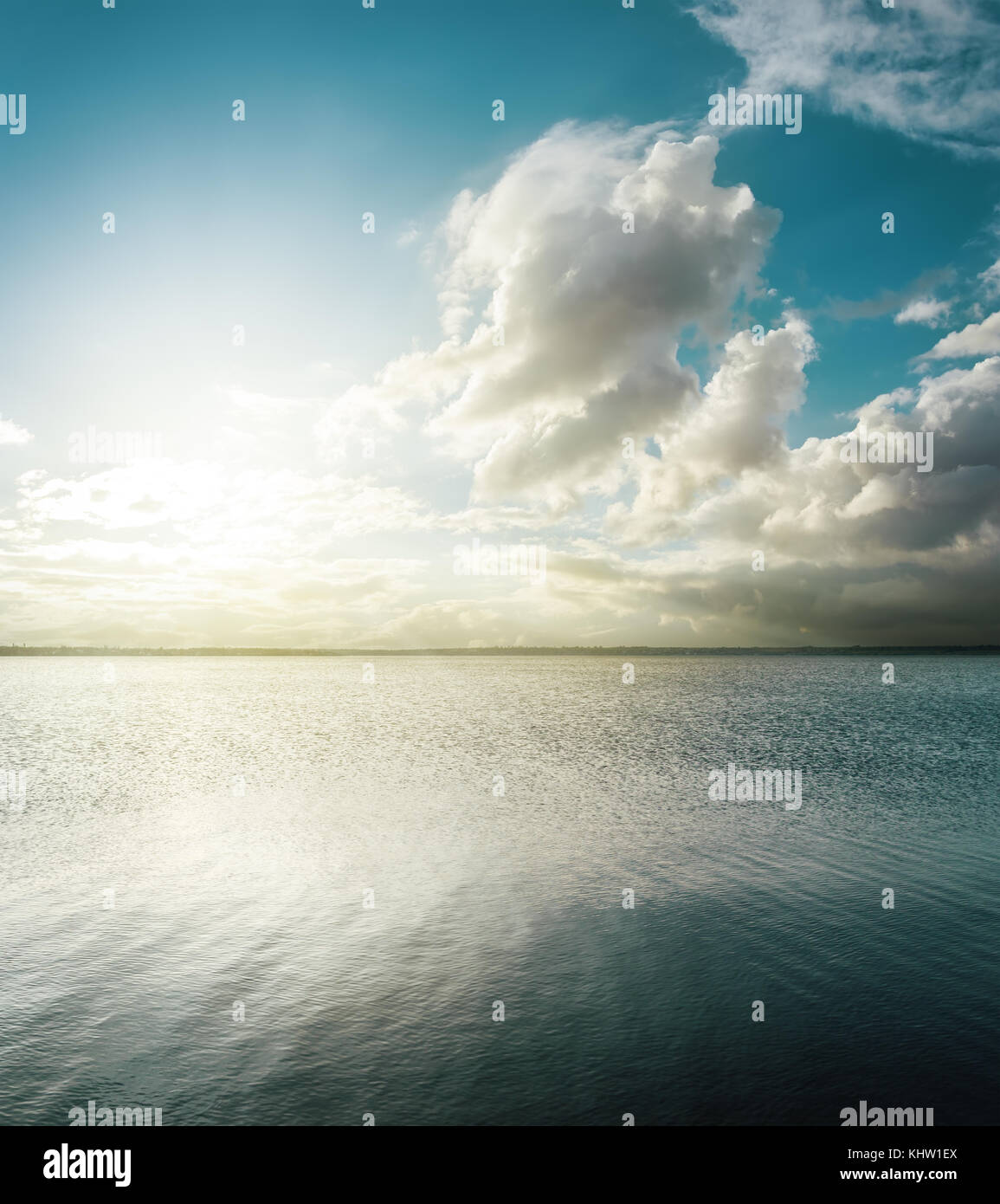 good sunset over river Stock Photo - Alamy