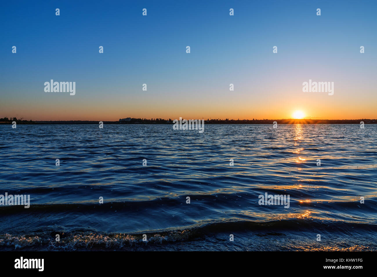 sunrise over river Stock Photo - Alamy