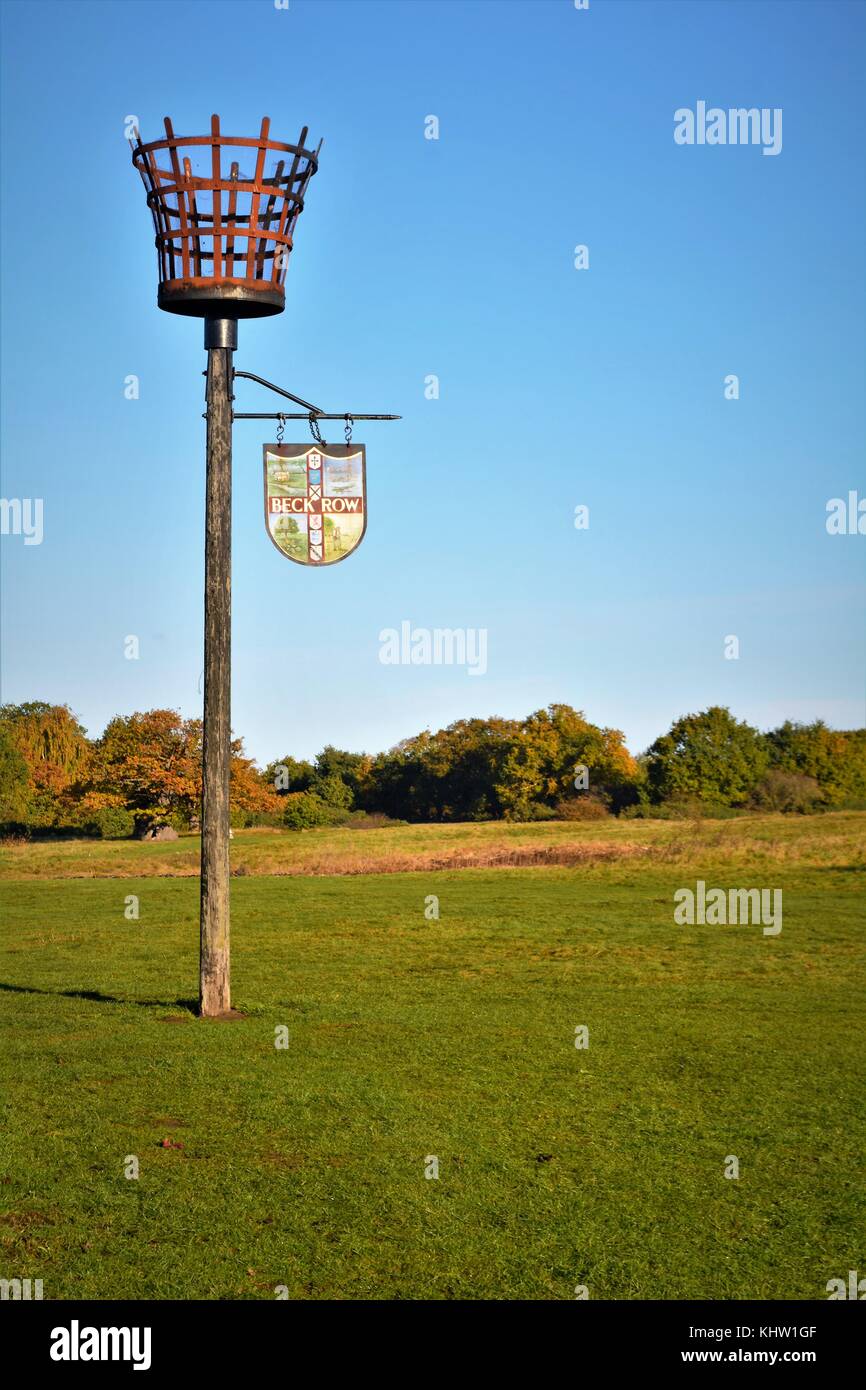 Fire beacon at Aspel close nature reserve Beck Row, Mildenhall Suffolk ...