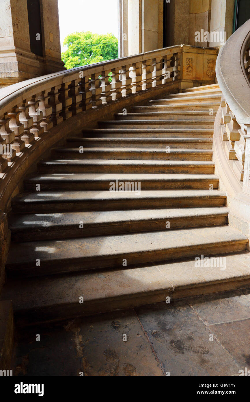 old stone staircase with stone banisters Stock Photo - Alamy