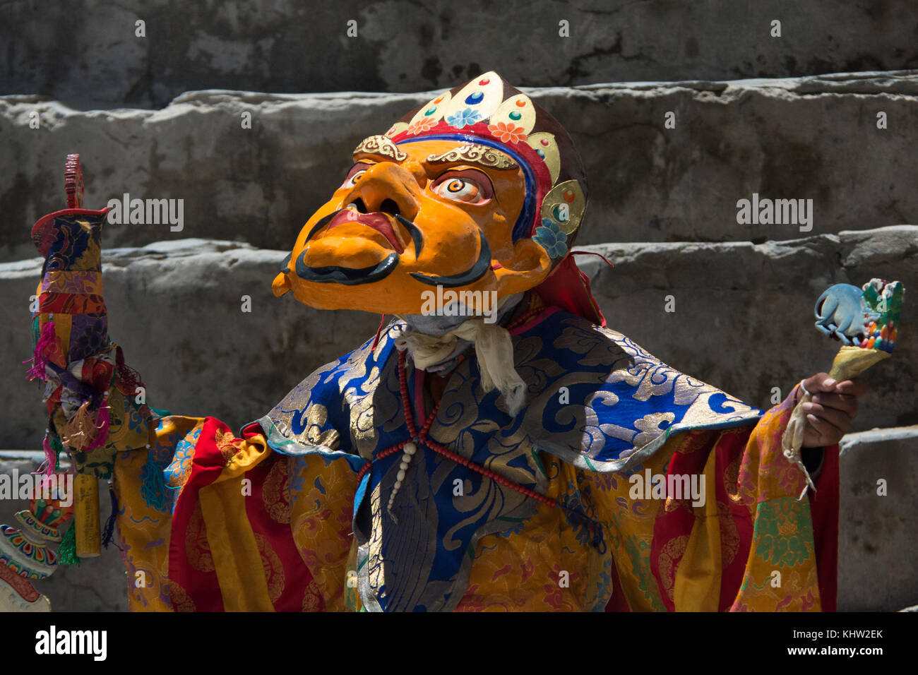 Buddhist monk in costume mask hi-res stock photography and images - Alamy