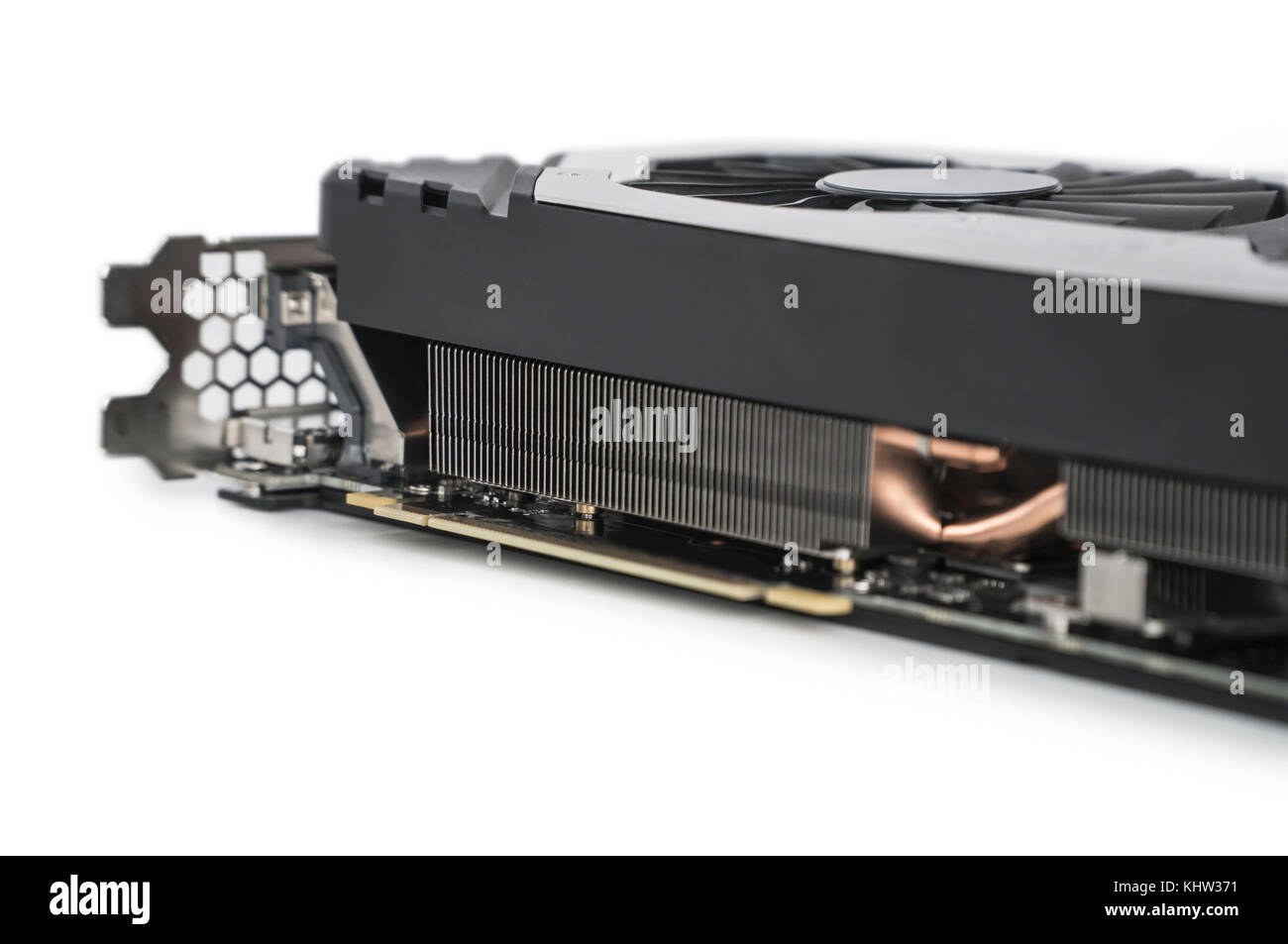 Video Graphics card with powerful GPU isolated on white background ...