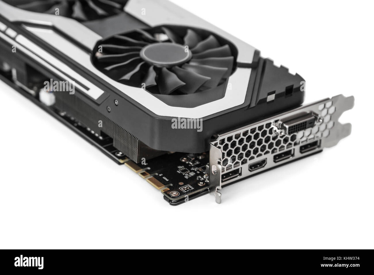 Video Graphics card with powerful GPU isolated on white background ...