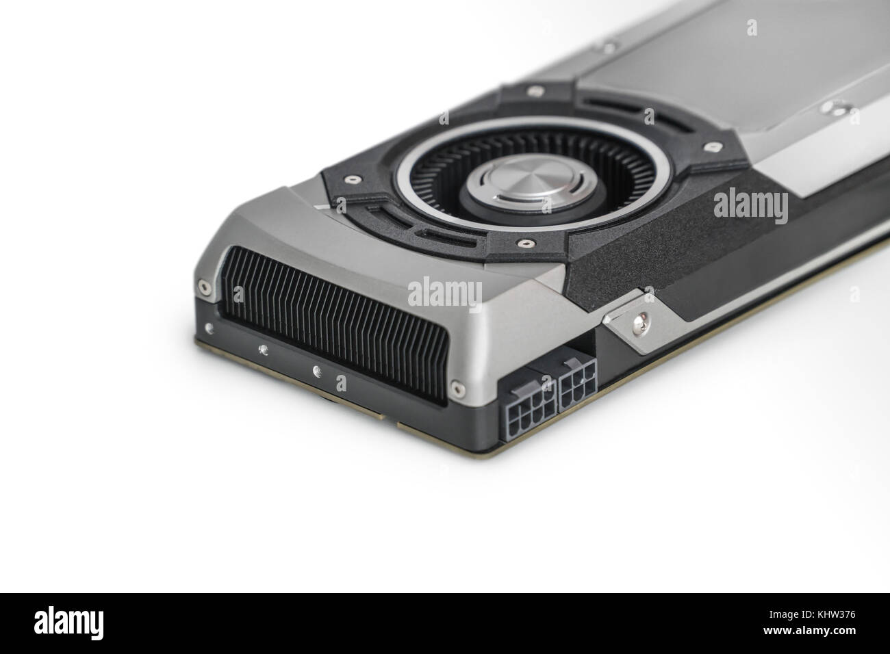 Video Graphics card with powerful GPU isolated on white background ...
