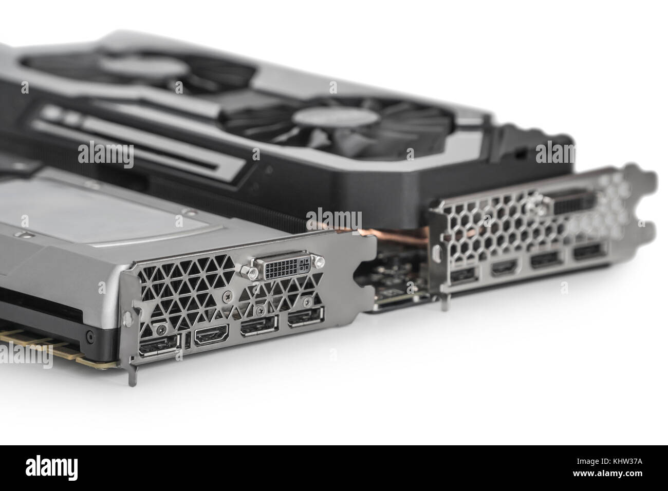 Video Graphics card with powerful GPU isolated on white background ...