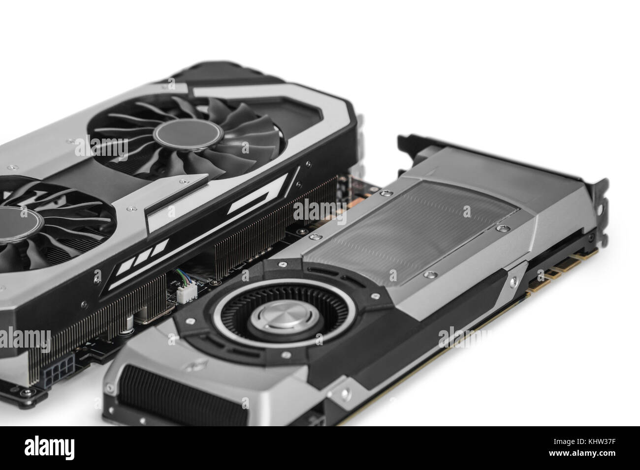 Video Graphics card with powerful GPU isolated on white background ...