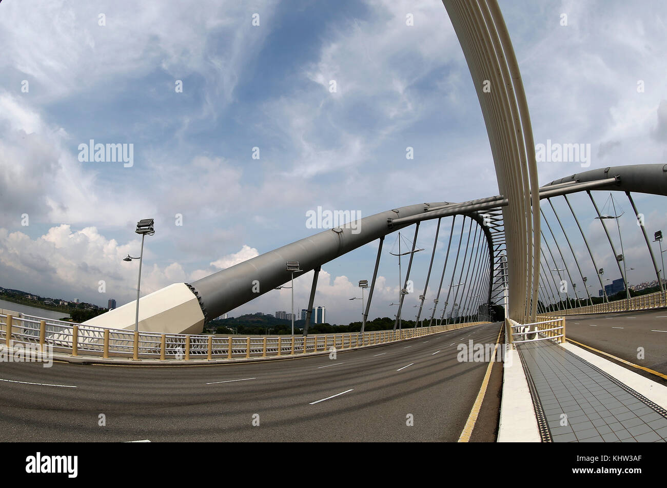 General views of the metal structure bridge in Putrajaya, November 19 ...