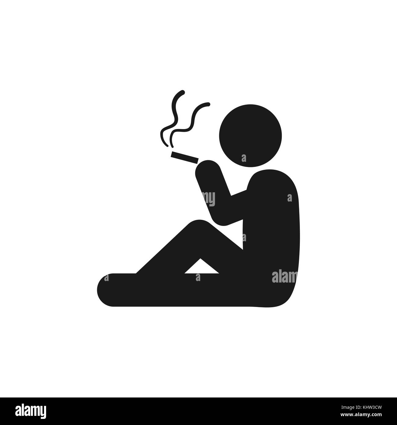 White man smoking cigarette icon Cut Out Stock Images & Pictures - Alamy