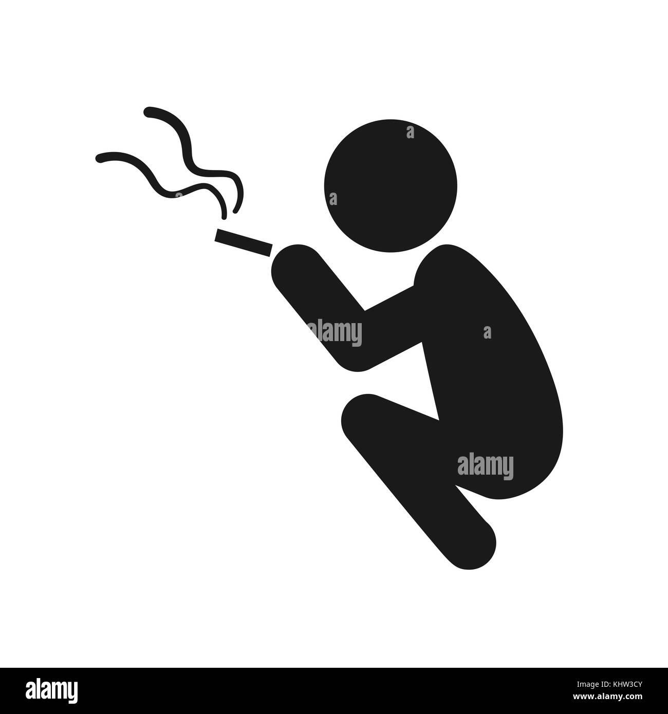 smoking person, symbol on white background Stock Photo - Alamy