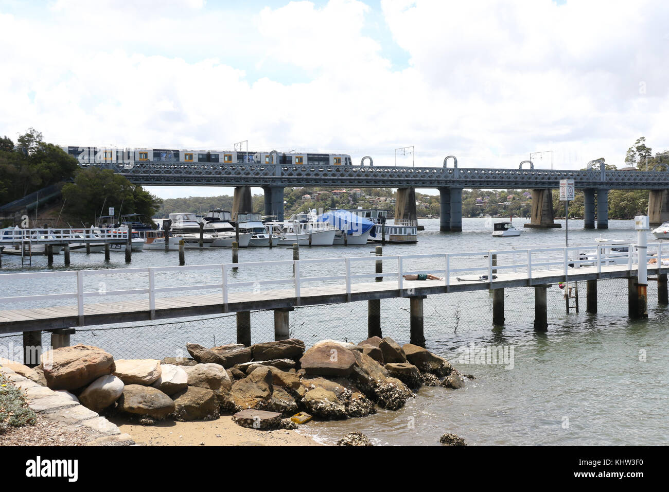 View from Como Pleasure Grounds looking across the George River to Como ...