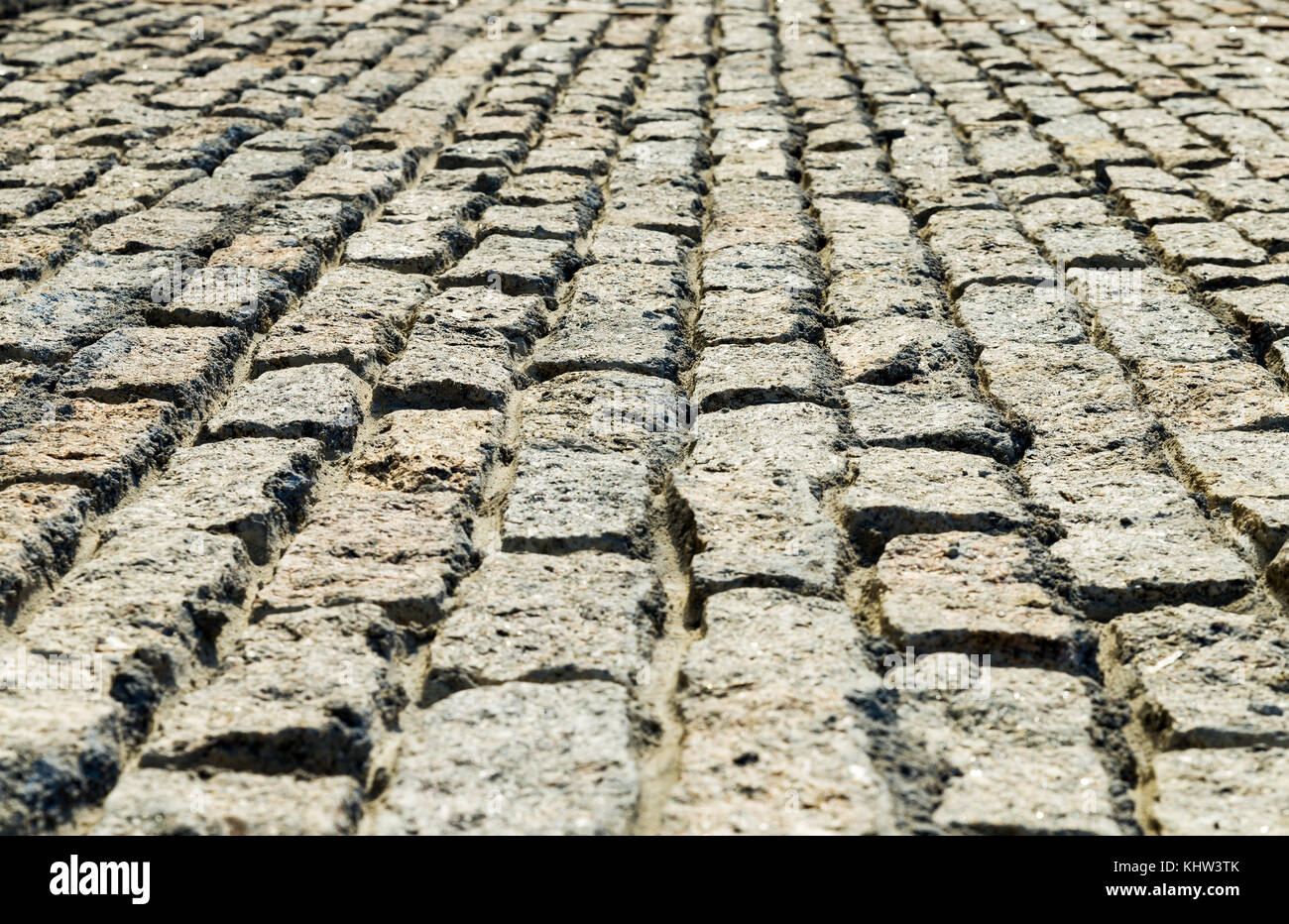 low angle view to new cobblestone road Stock Photo - Alamy