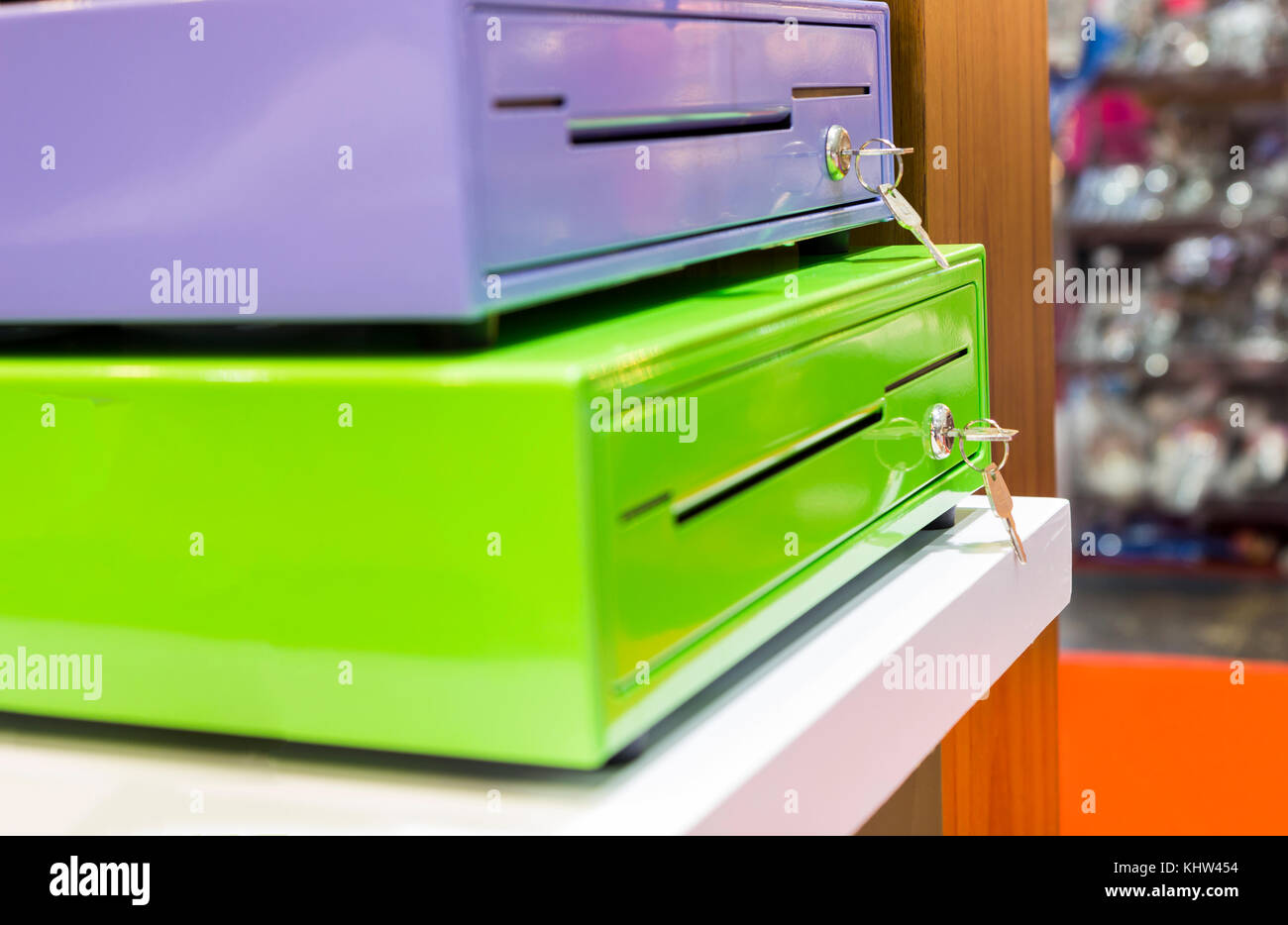 colorful box safe with keys;modern style Stock Photo - Alamy