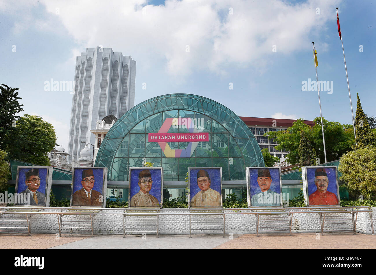 Malaysia's past and present Prime Minister portraits display frames at ...