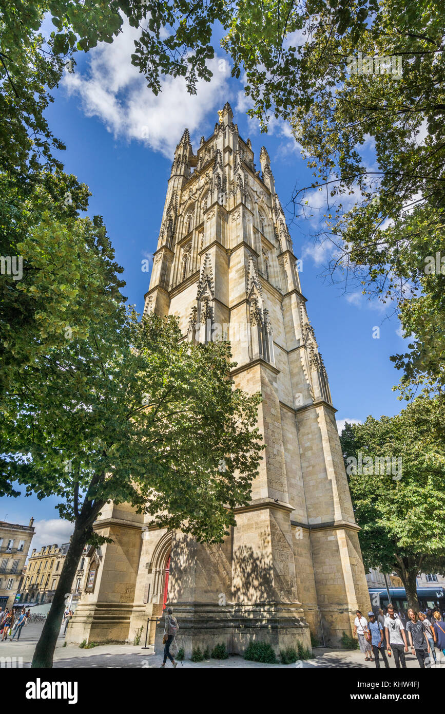 France, Gironde department, Bordeaux, Tour Pey Berland on Place Pey ...