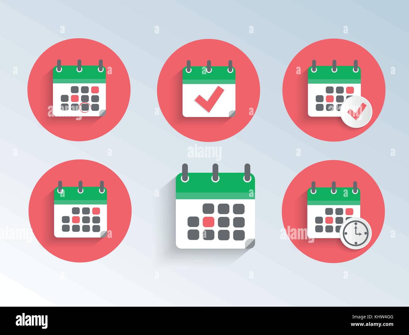 Modern and simple flat vector illustration. Set of icons of calendars ...