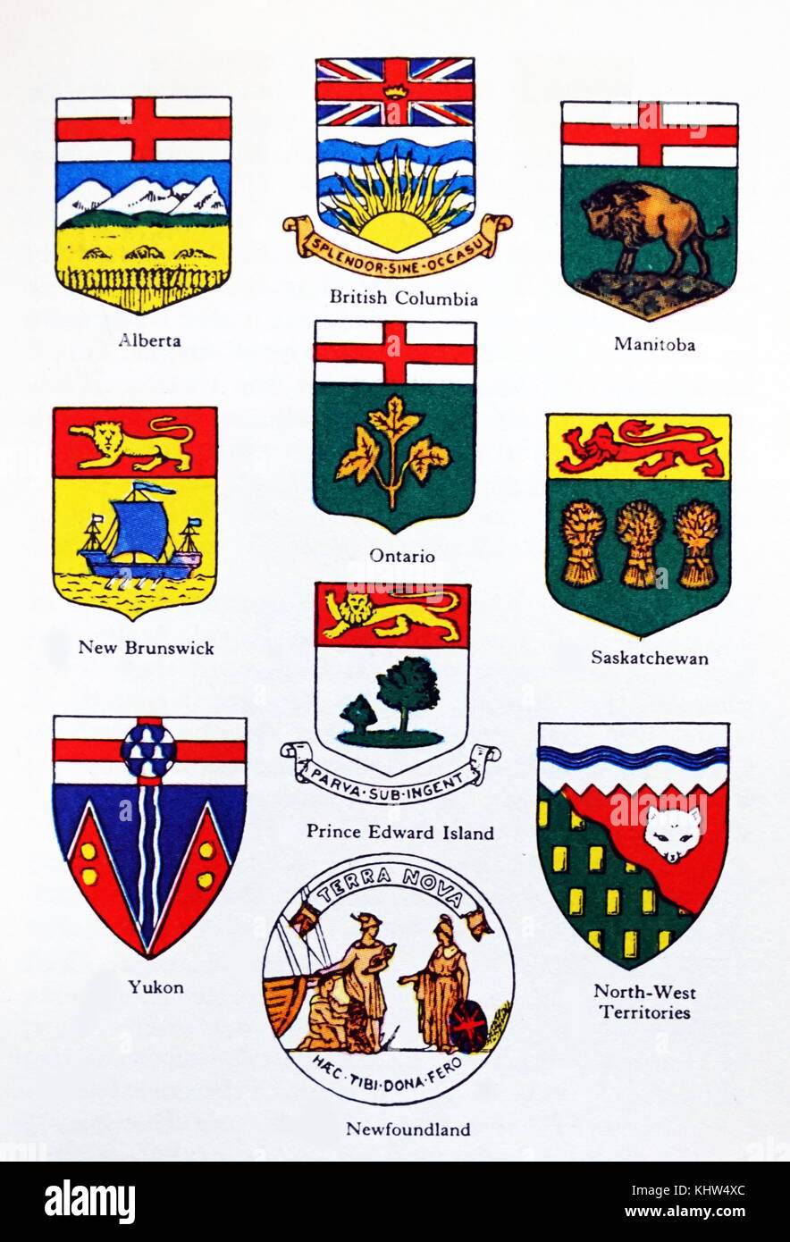 Illustration depicting the Badges of Canadian Provinces and Territories ...