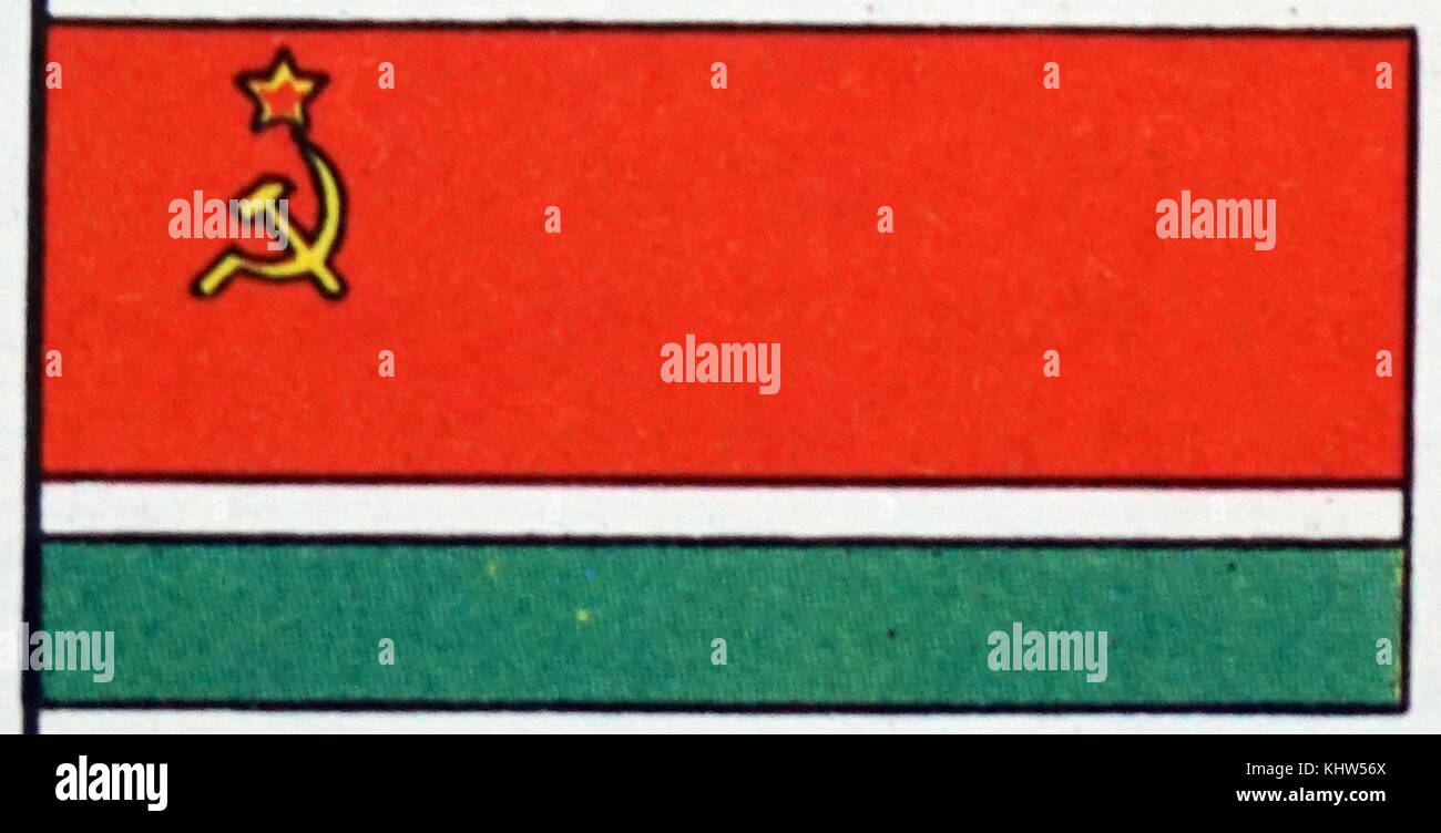 Illustration depicting the flag of Lithuania S.S.R. Dated 20th Century ...