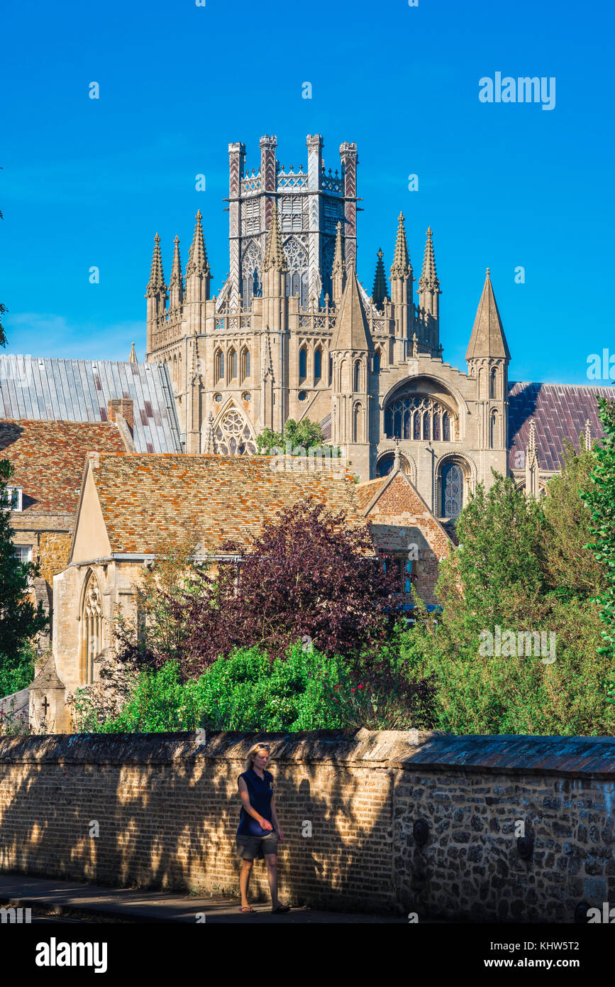 Ely cathedral tower, the famous Octagon lantern tower of Ely Cathedral ...