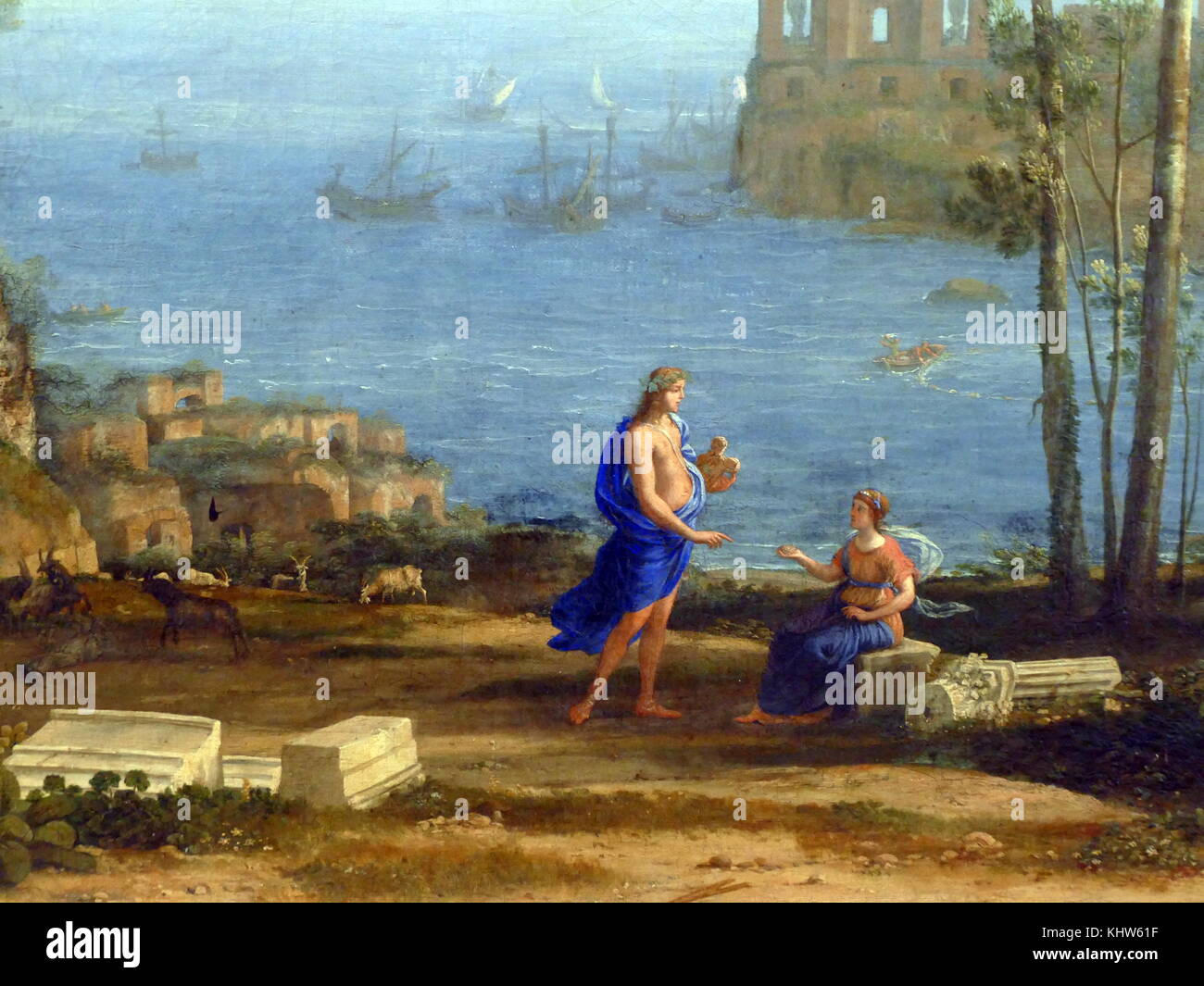 Painting titled 'Coast View with Apollo and the Cumaean Sibyl' by ...