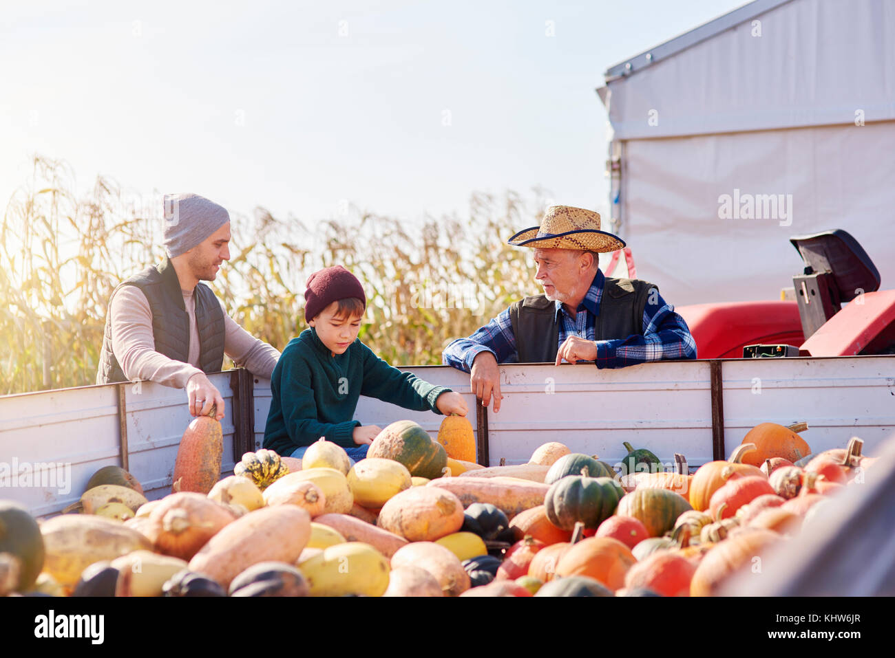 Father son farmer talking hi-res stock photography and images - Alamy