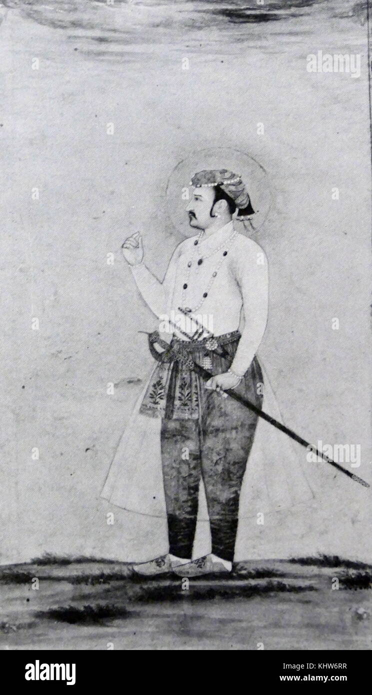 Mughal portrait of Jahangir (1569-1627) the fourth Mughal Emperor ...