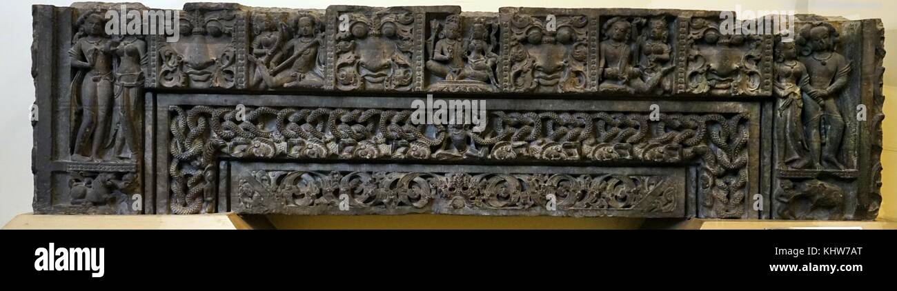 Stone Dvarapala from Madhya Pradesh. A Dvarapala is a door or gate ...