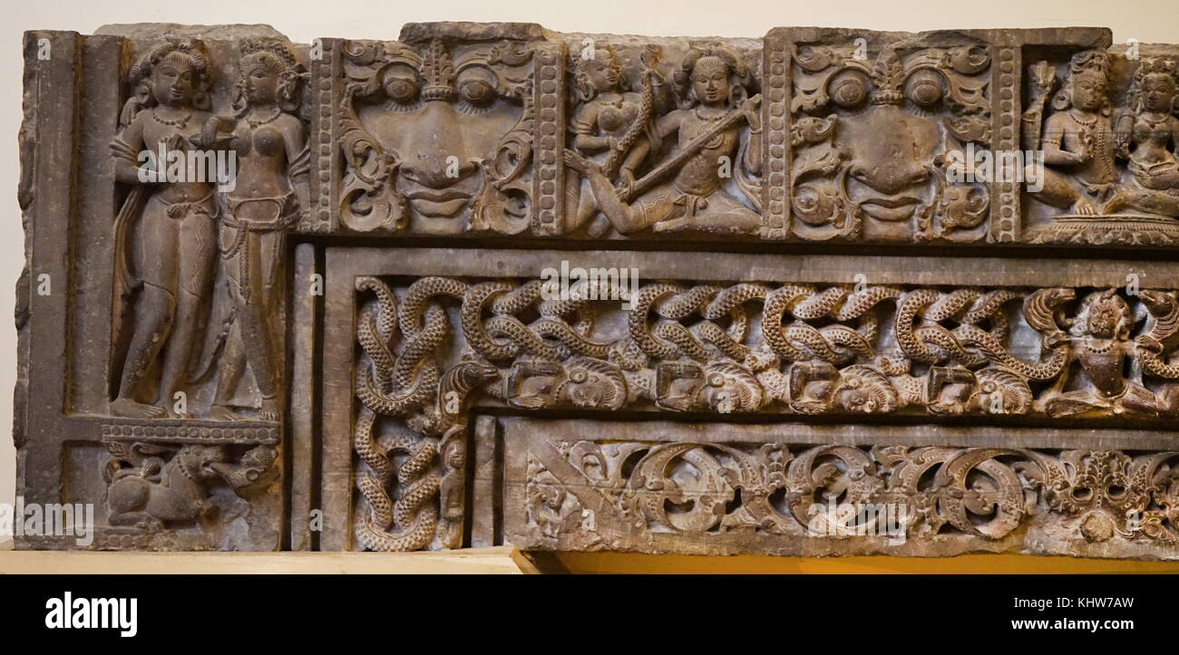 Stone Dvarapala from Madhya Pradesh. A Dvarapala is a door or gate ...