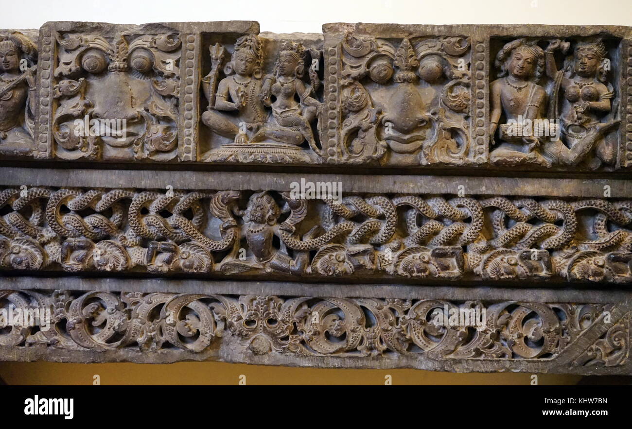 Stone Dvarapala from Madhya Pradesh. A Dvarapala is a door or gate ...