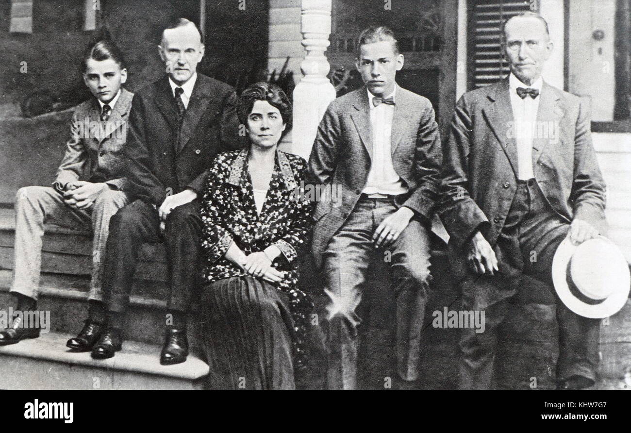 Photographic portrait of President Calvin Coolidge with his family ...