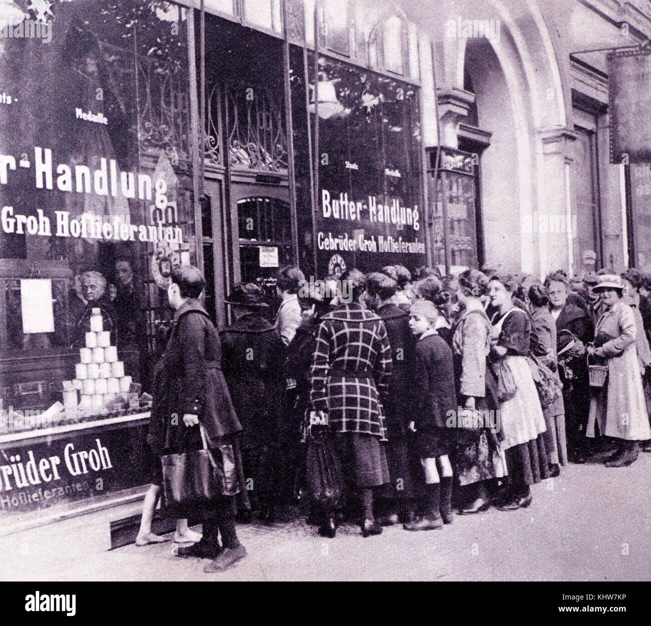 Photograph taken outside of a butter shop, where butter has been ...