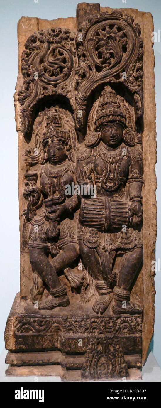 Stone sculpture depicting Sambara, a character in Hindu mythology ...