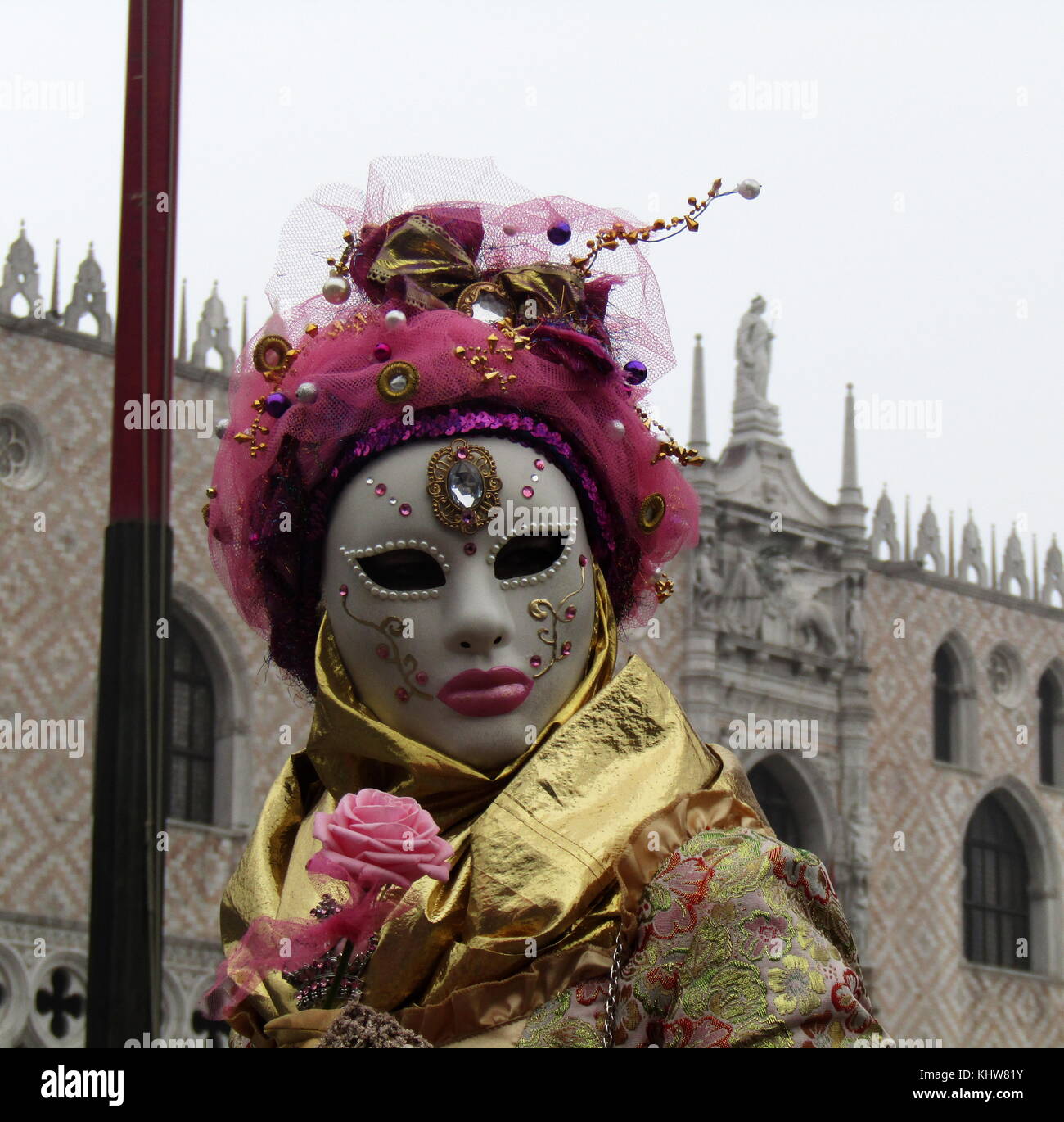 Photograph taken during the Carnival period in central Venice. The ...