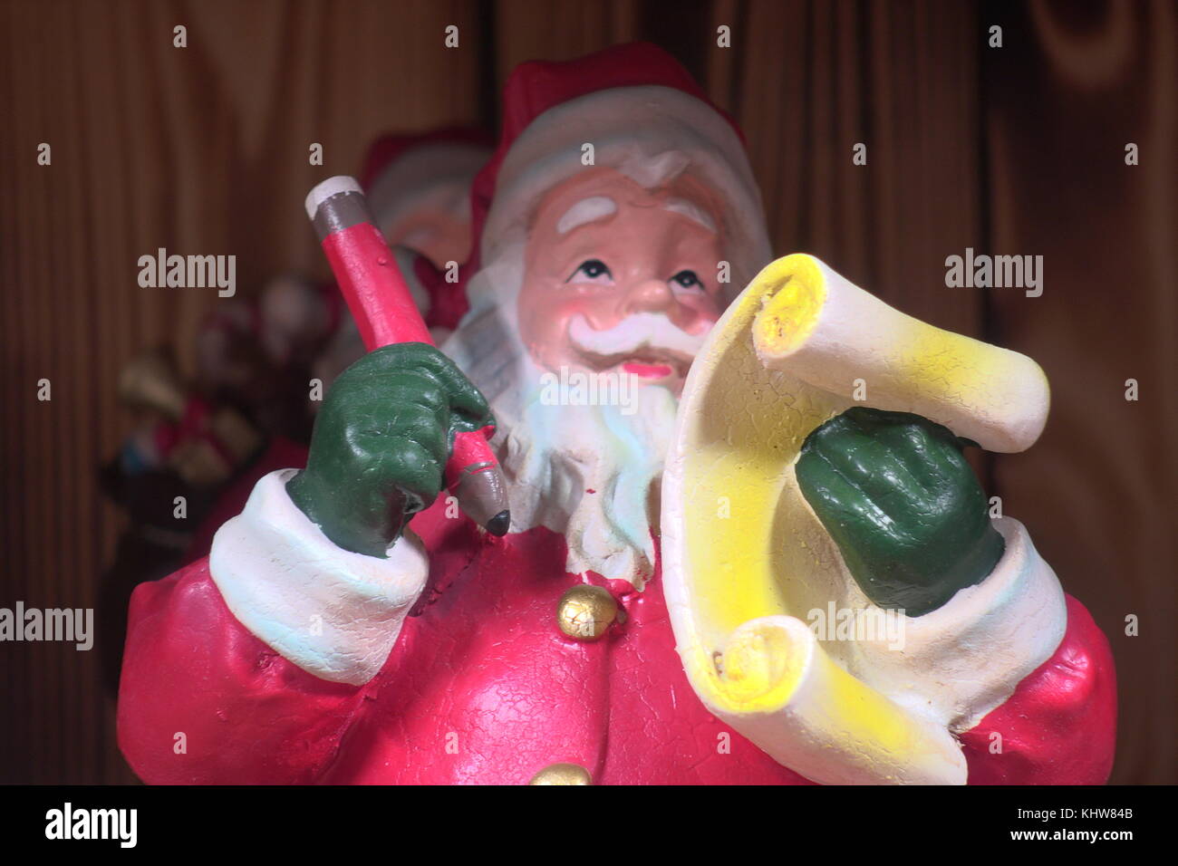 Santa Clause in Christmas red costume Stock Photo - Alamy