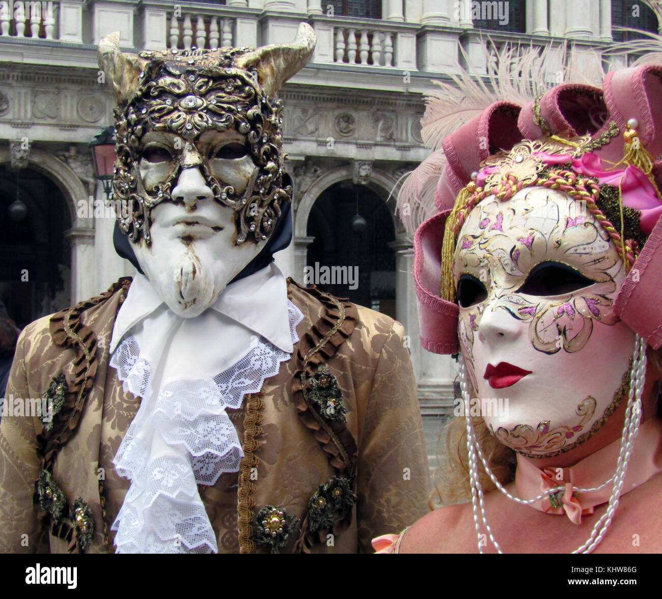 Photograph taken during the Carnival period in central Venice. The ...