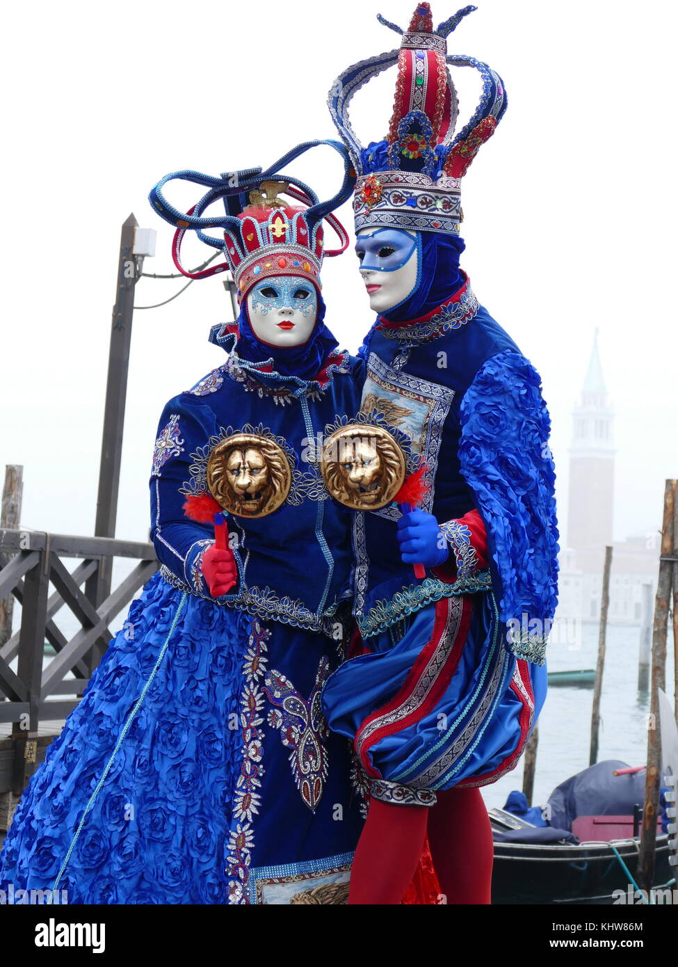 Photograph taken during the Carnival period in central Venice. The ...