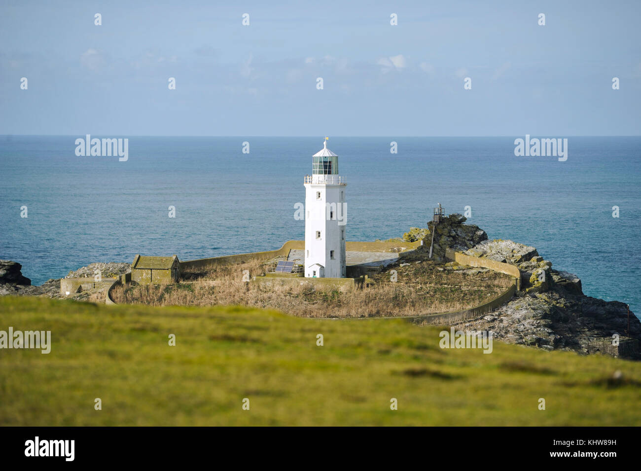 Godrevy Bay Cornwall November 2017 - Godrevy Lighthouse Stock Photo - Alamy