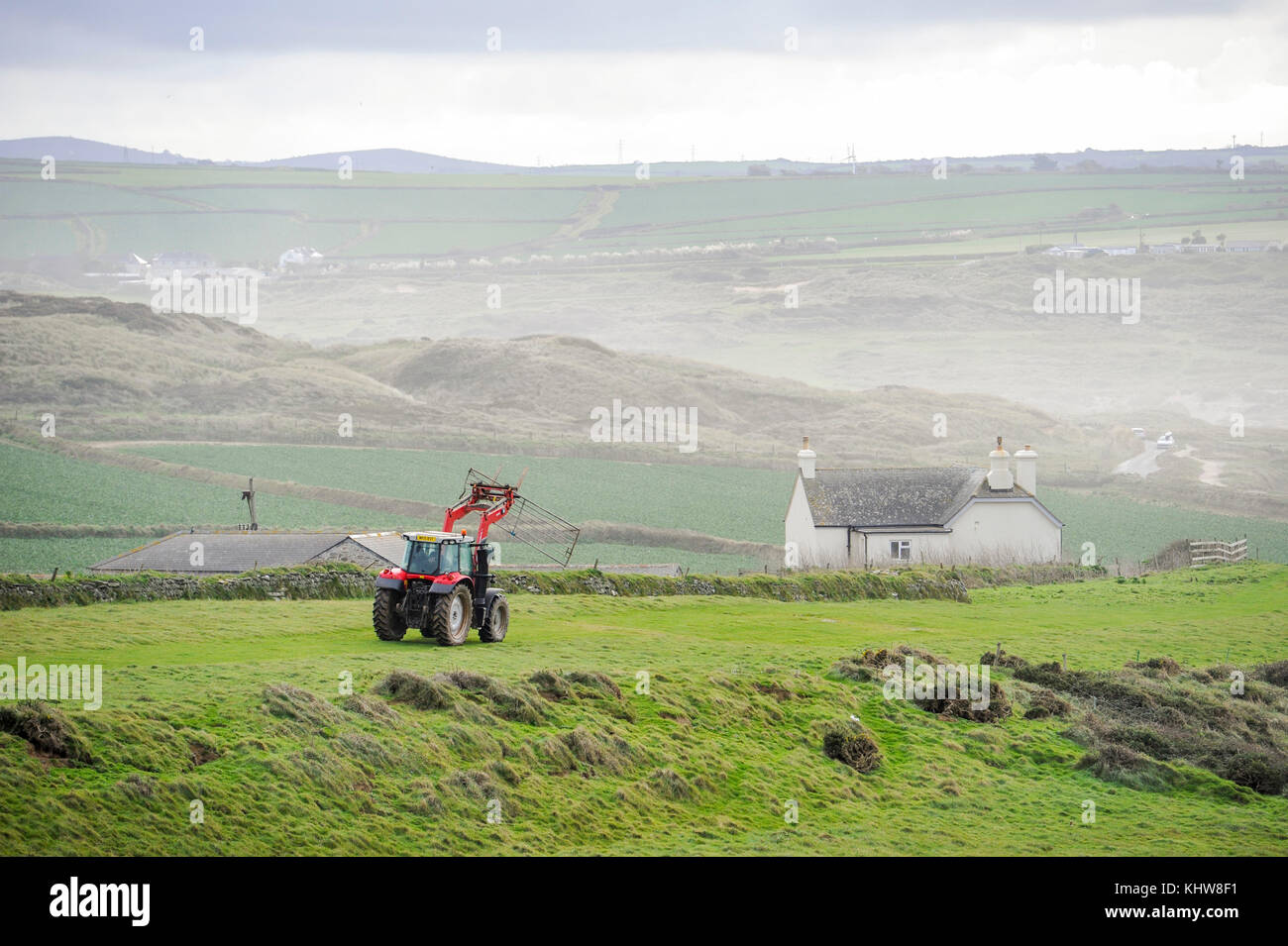 Godrevy Bay Cornwall November 2017 - Farming beside Mutton Cove Stock ...