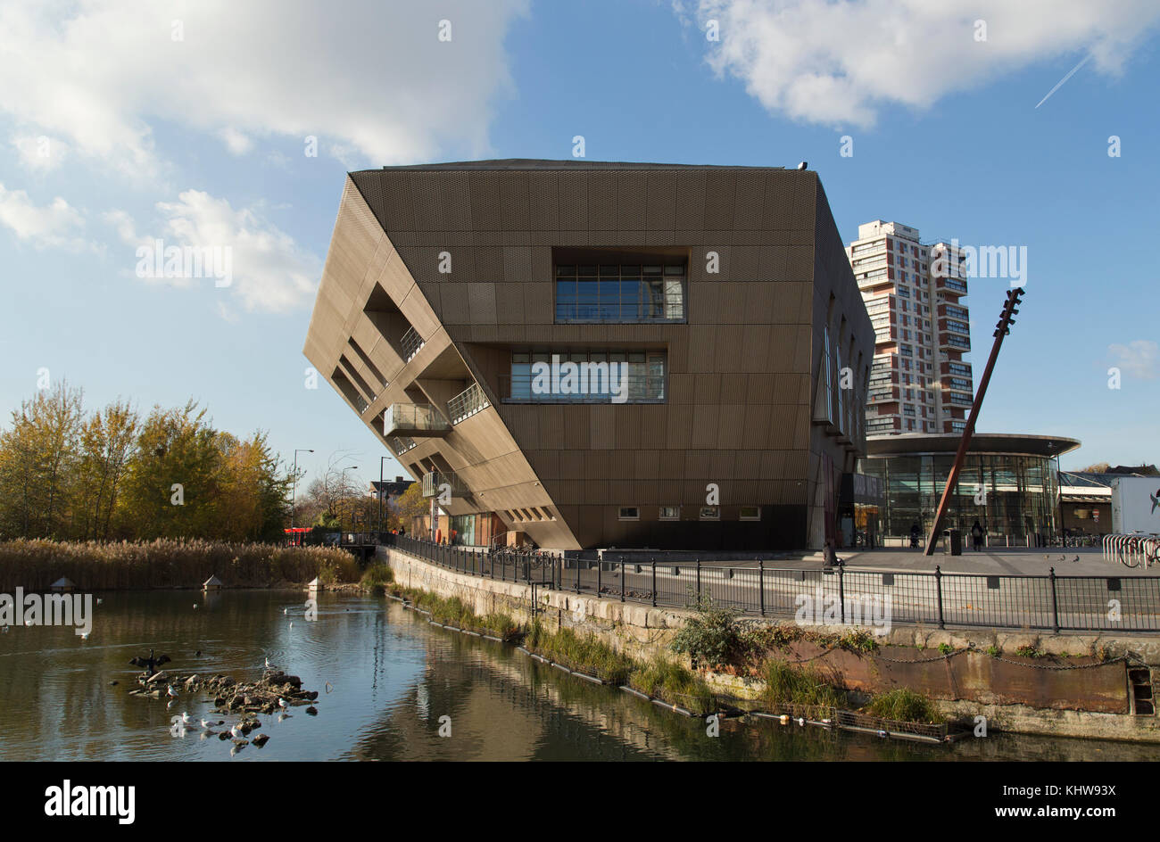 View of Canada Water Library in winter, Rotherhithe London United ...