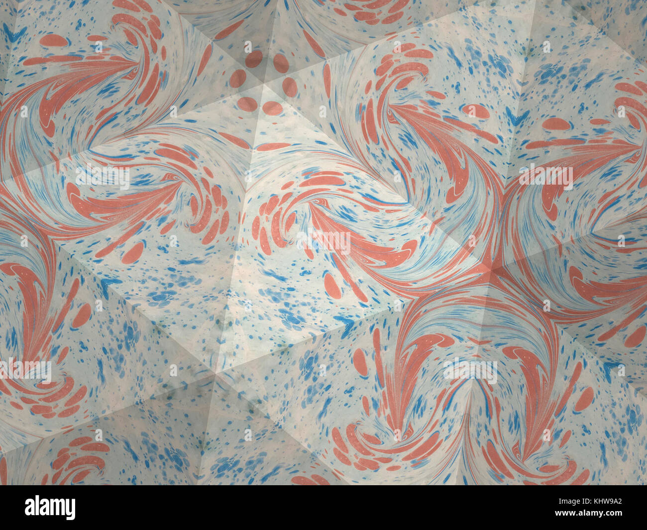 Kaleidoscope texture of ebru pattern. Mosaic colorful marble background ...