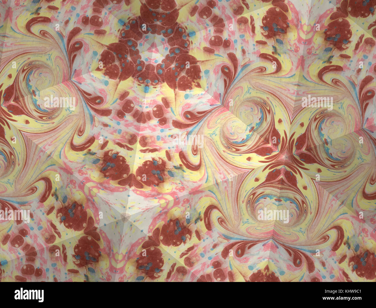 Kaleidoscope texture of ebru pattern. Mosaic colorful marble background ...