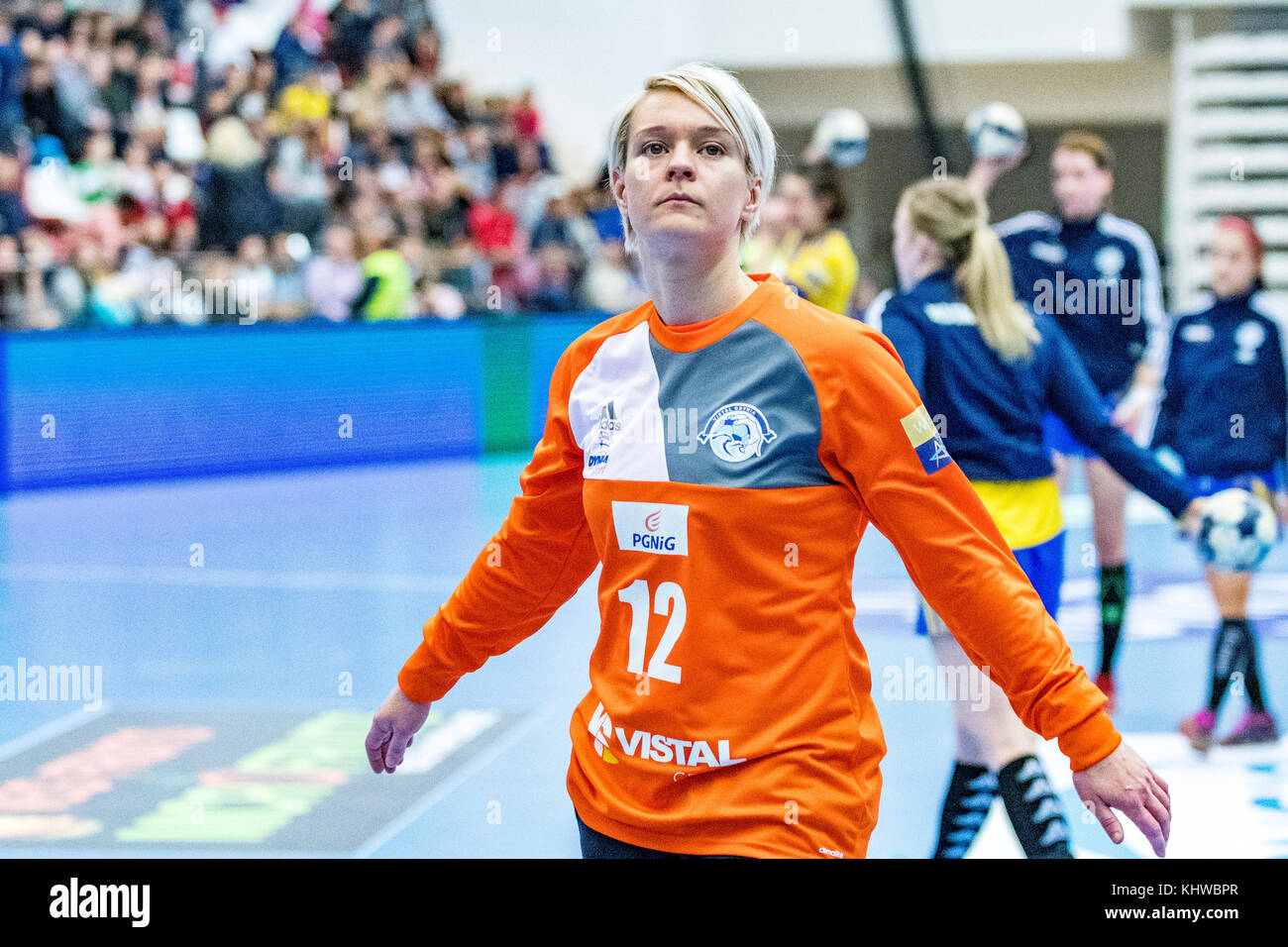 November 19, 2017: Malgorzata Gapska #12 (Vistal Gdyia) during the EHF ...