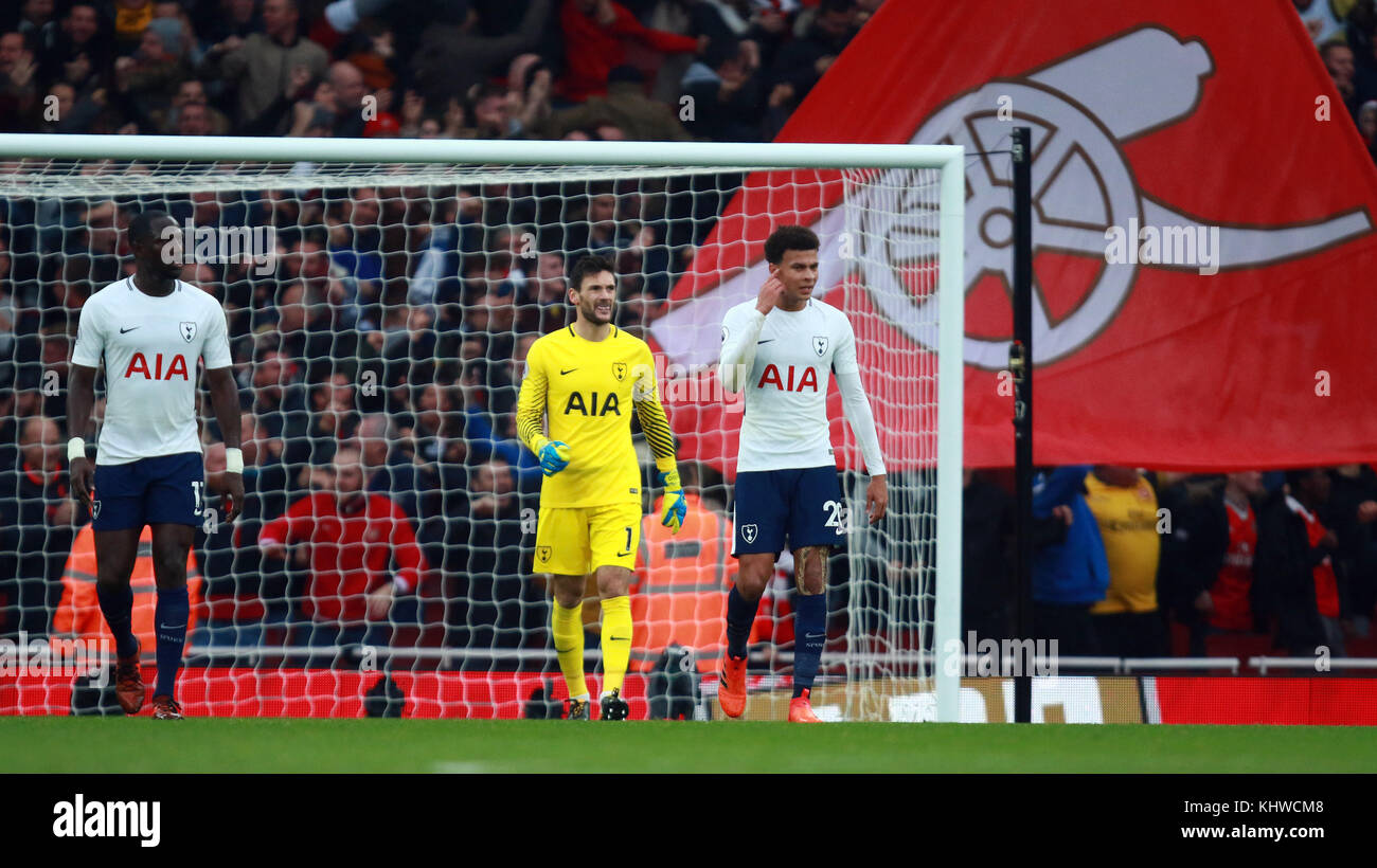 Moussa Sissoko (TH) Hugo Lloris (TH) and Dele Alli (TH) dejection after ...