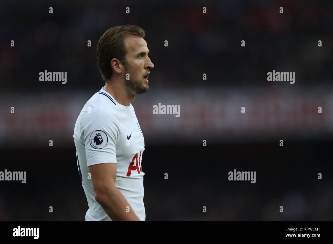 Harry Kane (TH) at the Arsenal v Tottenham Hotspur English Premier ...