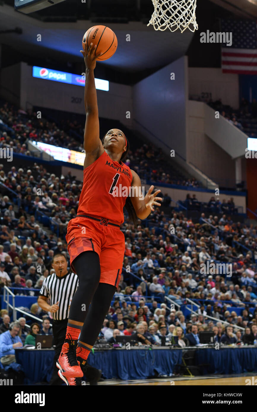 Hartford, CT, USA. 19th Nov, 2017. Ieshia Small (1) of the Maryland ...