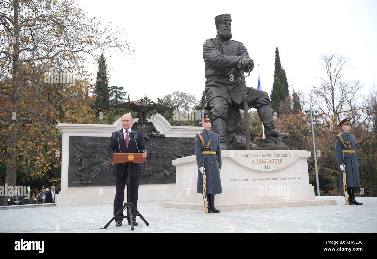Yalta, Russia. 18th Nov, 2017. Russian President Vladimir Putin ...